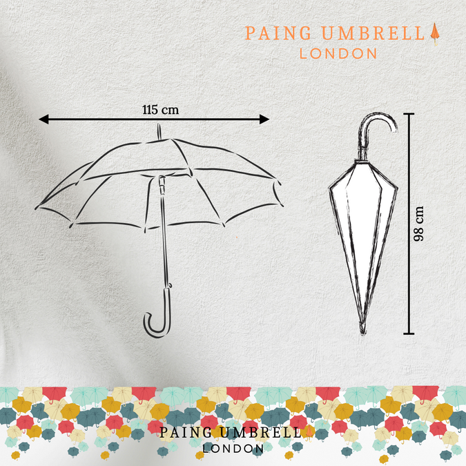 Windproof Business Luxury Umbrella with Wooden Hook J Handle - 16 ribs ...